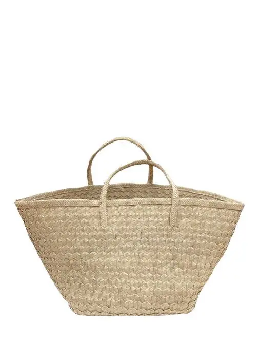INDEGO AFRICA Sabi Triangle Fold Weave Palm Tote - Natural