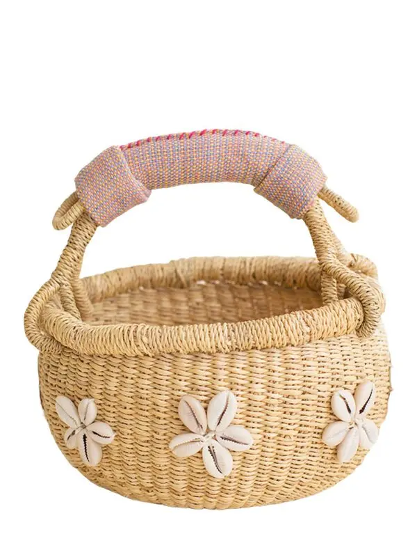 INDEGO AFRICA Flower Bolga Basket - Pink
