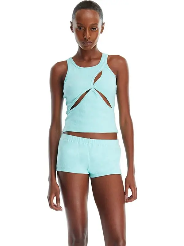MOTHER OF ALL Ariel Rib Top - Turquoise