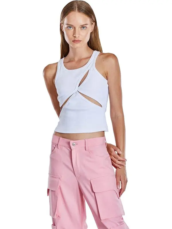 MOTHER OF ALL Ariel Rib Top - White