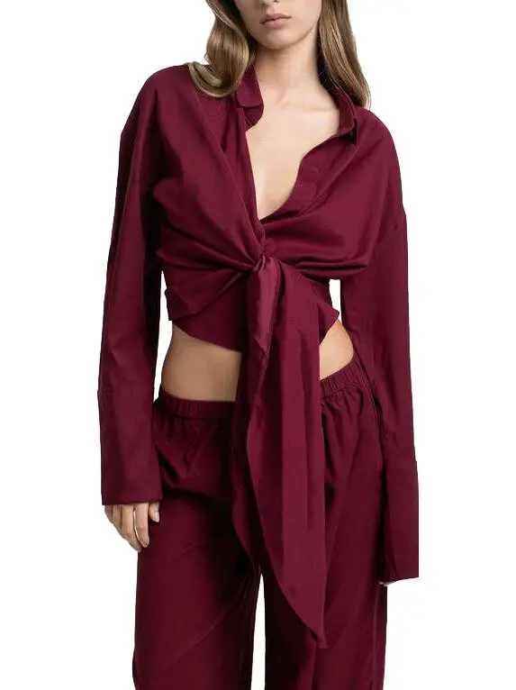 MOTHER OF ALL Gisele Top - Burgundy Matt