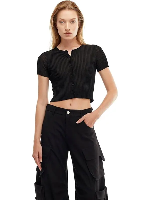 MOTHER OF ALL Eline Knit Top - Black
