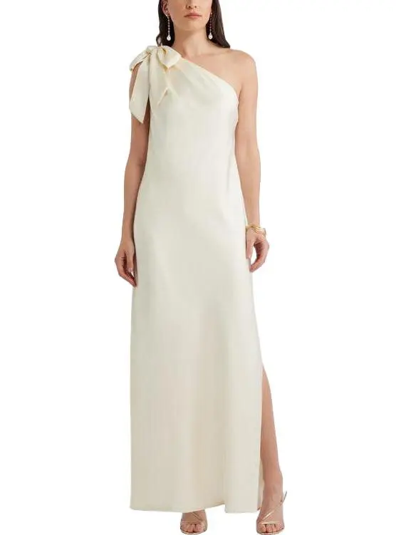 Chelsea28 Bow One-shoulder Maxi Dress - Ivory