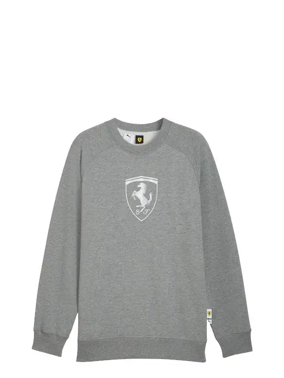 PUMA Scuderia Ferrari Sportswear Shield Crewneck Sweatshirt - Medium Gray Heather