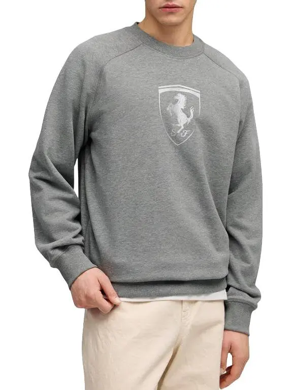 PUMA Scuderia Ferrari Sportswear Shield Crewneck Sweatshirt - Medium Gray Heather