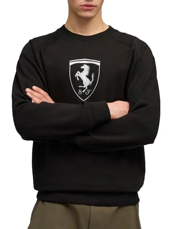 PUMA Scuderia Ferrari Sportswear Shield Crewneck Sweatshirt - Puma Black