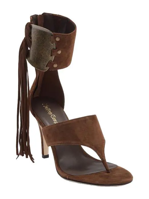 Jeffrey Campbell I Dare U Ankle Cuff Sandal - Brown Suede