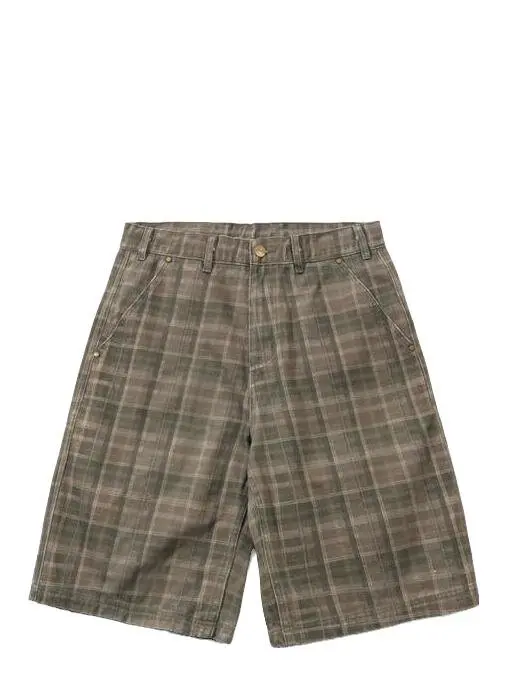 BUTTER GOODS Work Denim Shorts - Washed Plaid