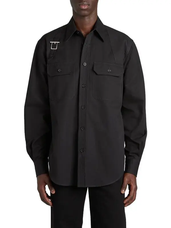 Alexander McQueen T-bar Harness Utility Button-up Shirt - Black