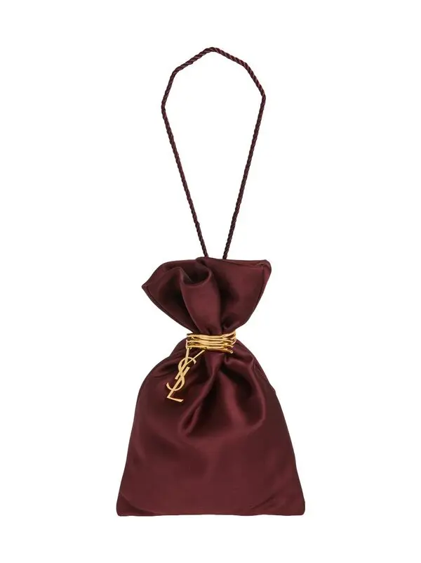 Saint Laurent Evening Satin Pouch - Griotte/bordeaux