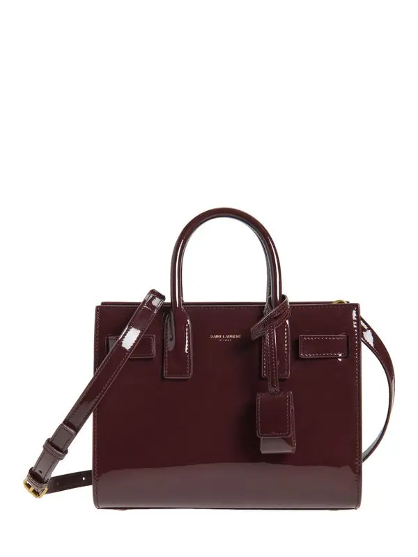 Saint Laurent Nano Sac De Jour Tote - Dark Red Wine