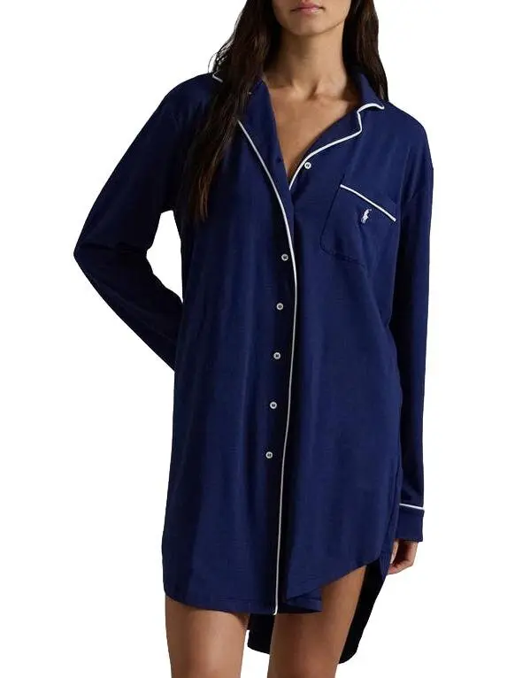 Polo Ralph Lauren Cotton Blend Sleepshirt - Navy