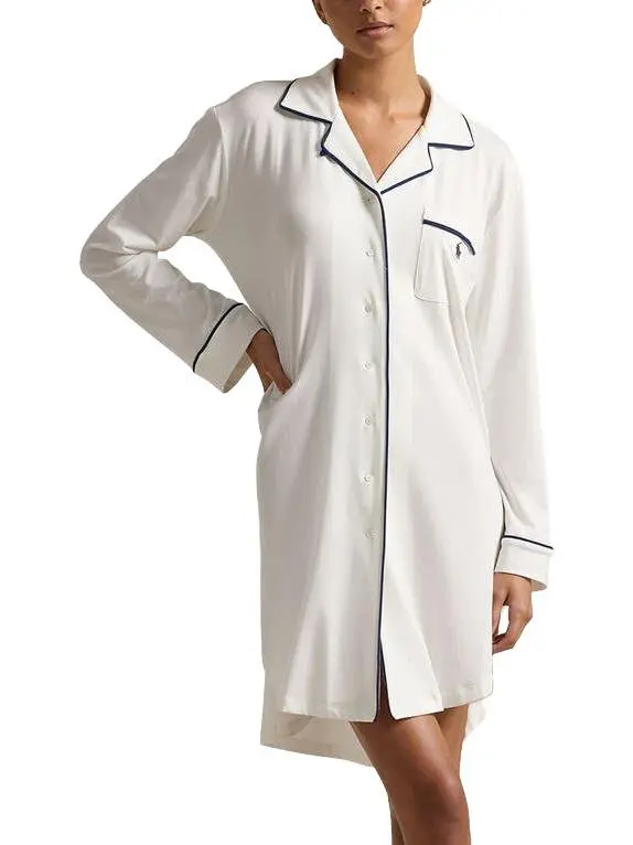 Polo Ralph Lauren Cotton Blend Sleepshirt - White Cloud