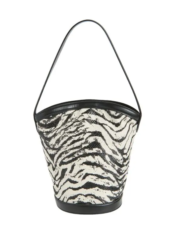 REFORMATION Giuliana Bucket Bag - Zebra Raffia