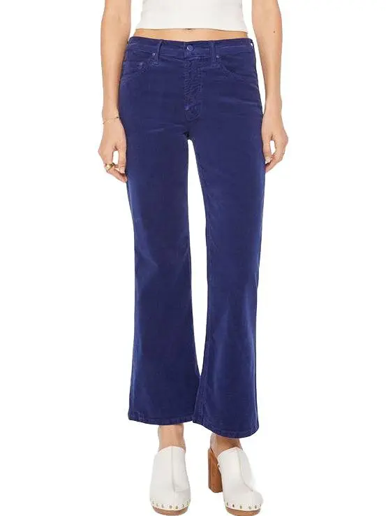 MOTHER The Bookie Flood Bootcut Corduroy Jeans - Hopscotch- Twilight Blue