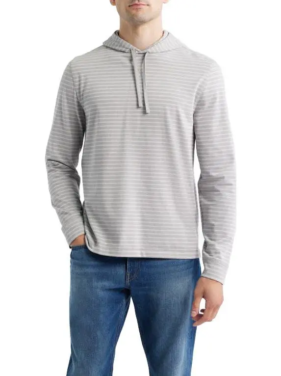 Johnnie-o Wycliff Stripe Hangin' Out Hoodie - Light Gray