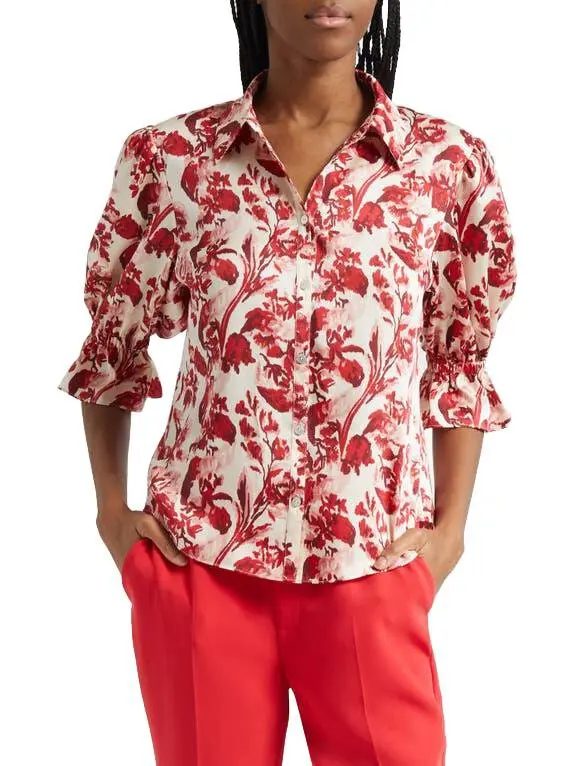 Cinq À Sept Fiona Floral Shirt - Cherry Rose Multi