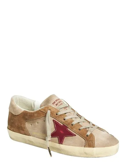 GOLDEN GOOSE Super-star Low Top Sneaker - Tabacco/dark Beige/red