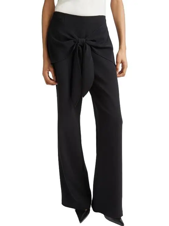 Cinq À Sept Lilas Tie-front Flare Leg Trousers - Black