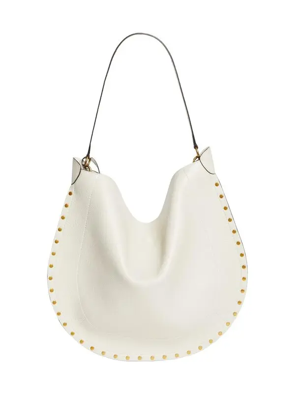 Isabel Marant Oskan Bubble Leather Hobo Bag - Chalk