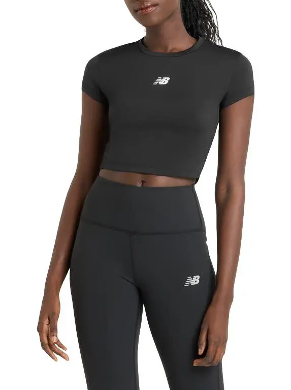 NEW BALANCE Harmony Fitted Crop Performance T-shirt - Black