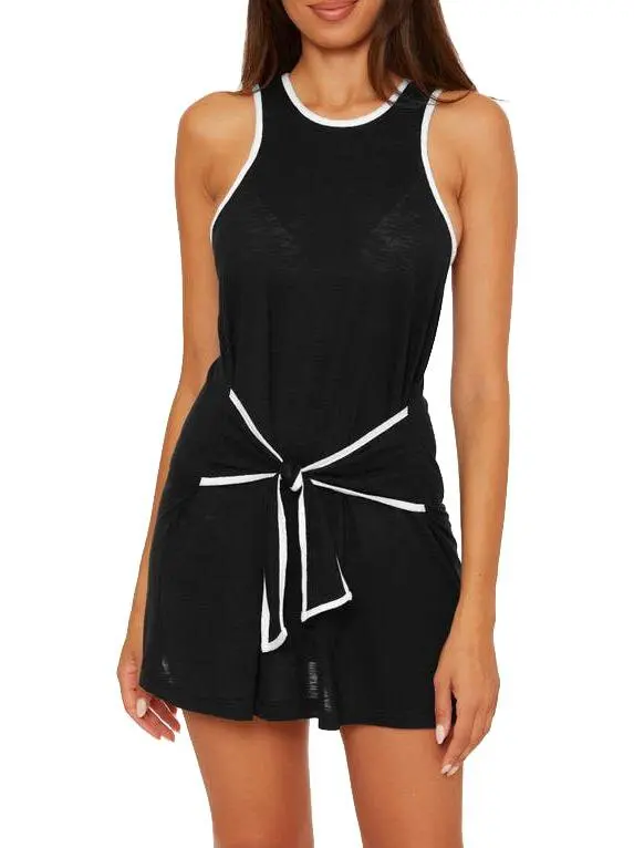 BECCA® By Rebecca Virtue Breezy Basics Tie Waist Cover-up Dress - Black/white