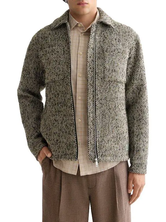 Scotch & Soda Tweed Jacket - Green/beige Tweed