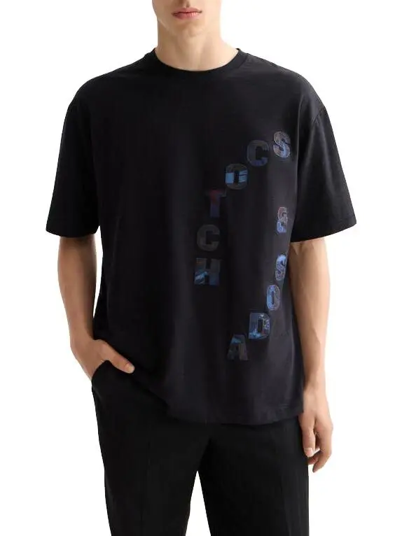 Scotch & Soda Loose Fit Logo Appliqué T-shirt - Meteorite