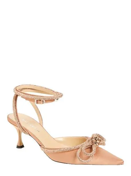 Mach & Mach Double Crystal Bow Slingback Pump - Golden Brown