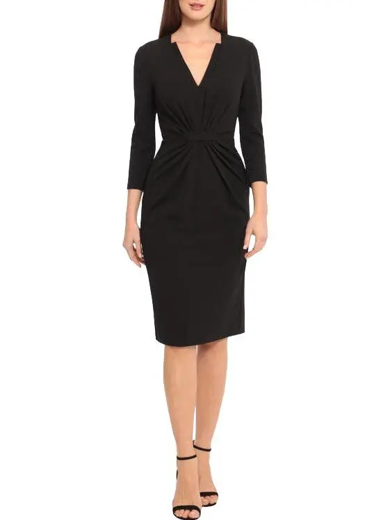 Maggy London Center Ruched Sheath Dress - Black