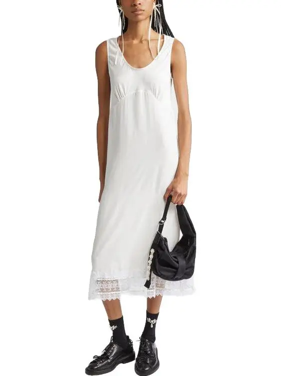 Simone Rocha Scoop Neck Lace Trim Midi Dress - Ivory