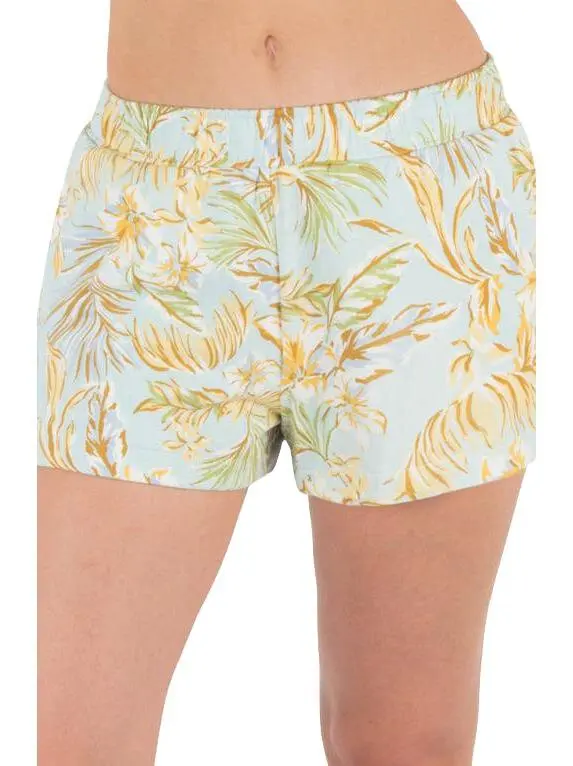 Hurley Tropical Print Fleece Shorts - Starlight Blue
