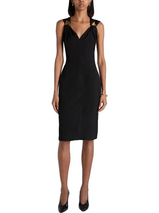 Bottega Veneta Liberta Buckle Sheath Dress - 1000 Black