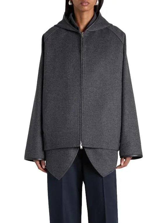 Bottega Veneta Double Face Wool Hooded Jacket - 1307 Charcoal Melange
