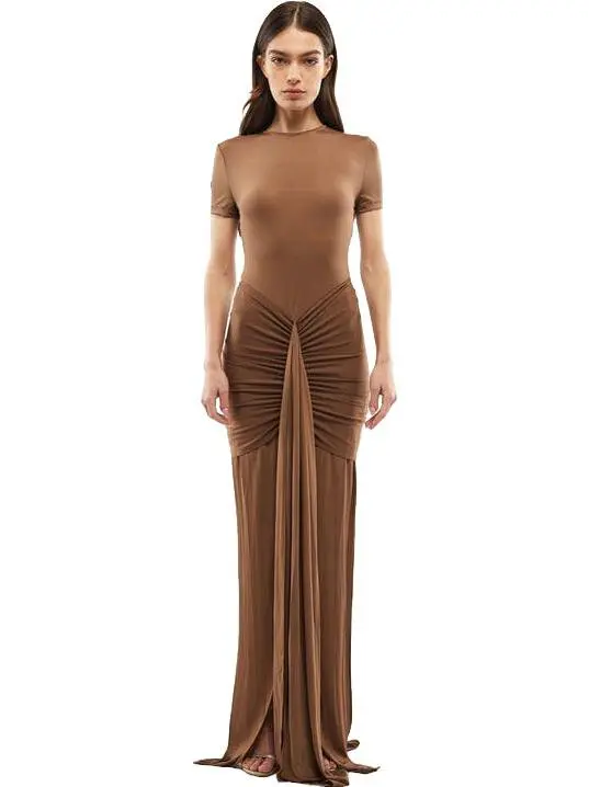 MOTHER OF ALL Viola T-shirt Maxi Dress - Brown