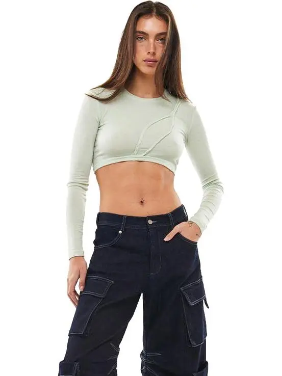 MOTHER OF ALL Pepper Crop Top - Turquoise