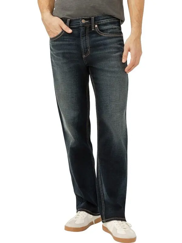 SILVER JEANS CO. Gordie Relaxed Fit Straight Leg Jeans - Bull