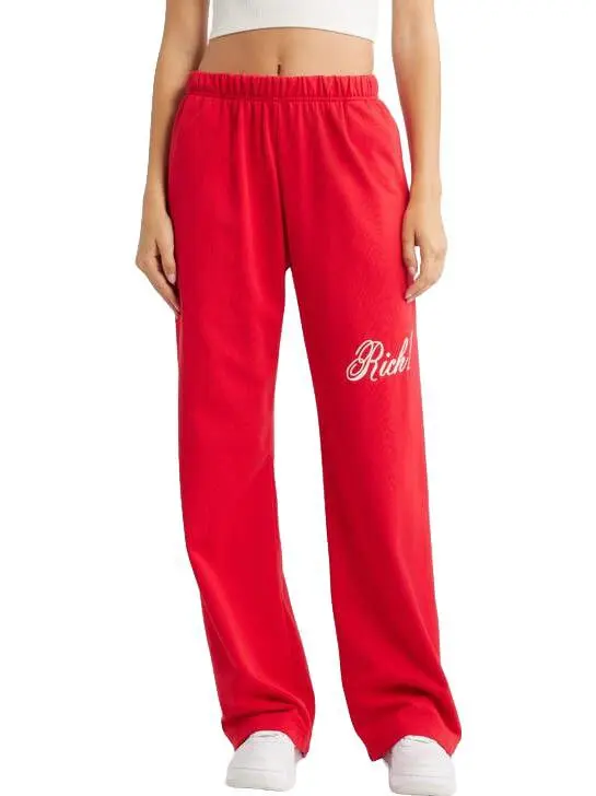 THE MAYFAIR GROUP Relaxed Wide-leg Sweatpants - Red