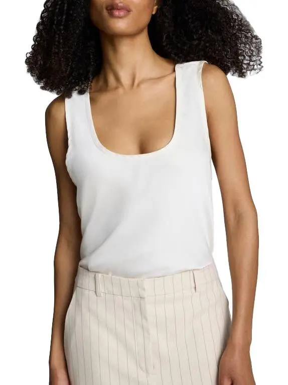 KENNETH COLE Satin Scoop Neck Tank - Oyster