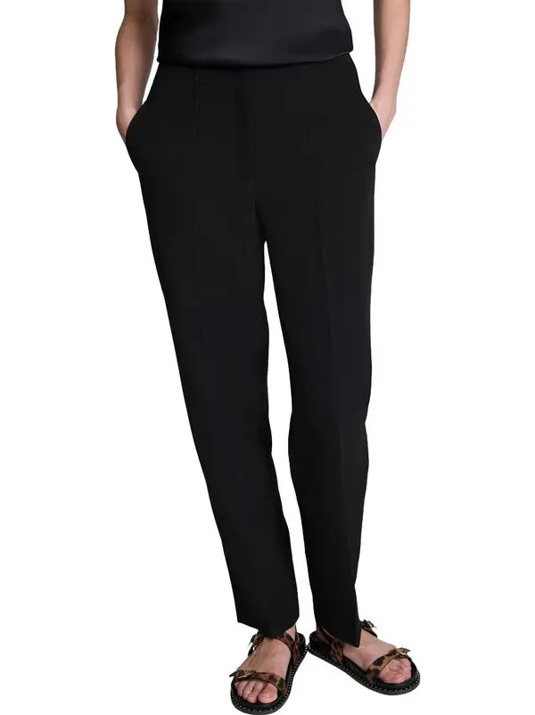 KENNETH COLE Luxe Twill Straight Leg Pants - Black