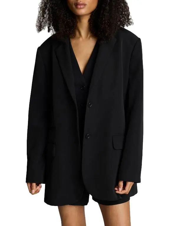 KENNETH COLE Oversized Twill Jacket - Black