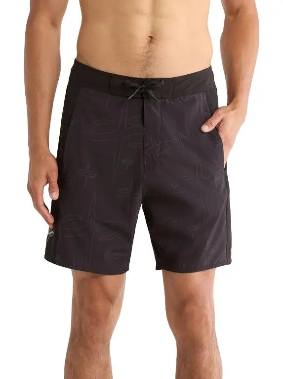 SANTO STUDIO Peninsula Board Shorts - Black Insignia