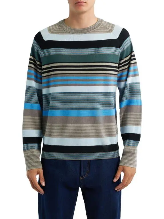 Paul Smith Stripe Merino Wool Crewneck Sweater - Taupe