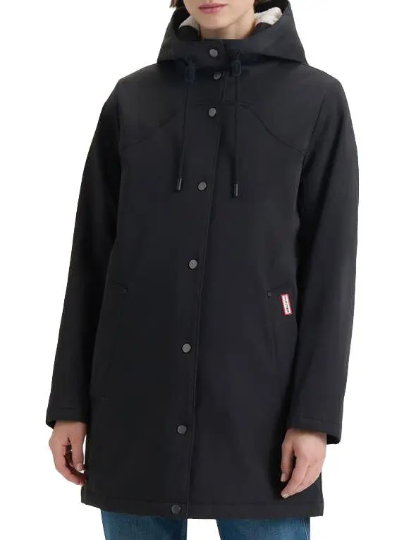 Hunter Billy Hooded Raincoat - Black
