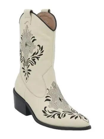 STIVALI NEW YORK Knox Cowboy Boots - Off/white
