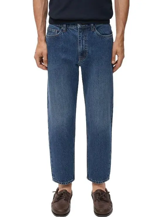 Mango Crop Tapered Jeans - Dark Blue