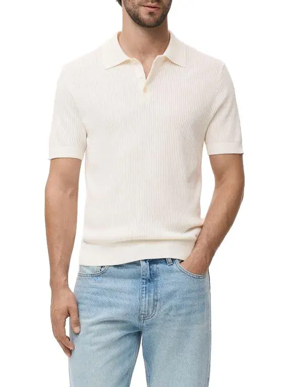 Mango Ribbed Polo Sweater - Off White