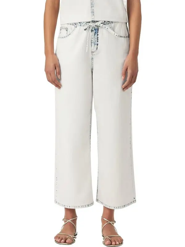Splendid High Waist Drawstring Ankle Jeans - Ultra Bleach Indigo
