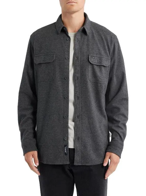 Rip Curl Grid Stretch Fleece Button-up Shirt - Black Marle
