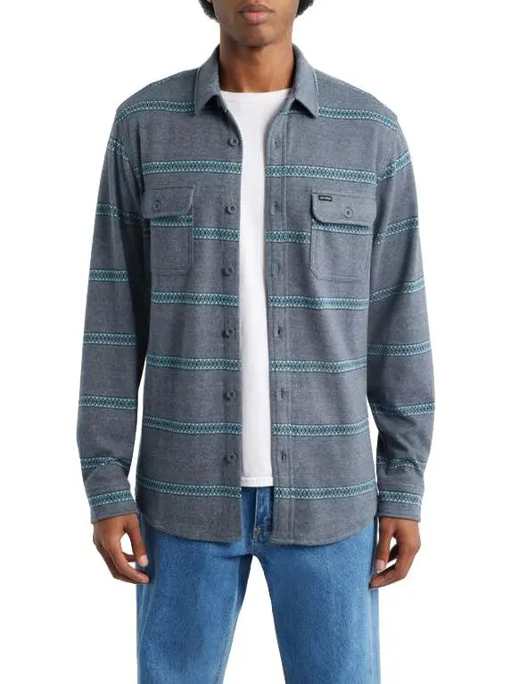 Rip Curl Grid Stretch Fleece Button-up Shirt - Pine Night